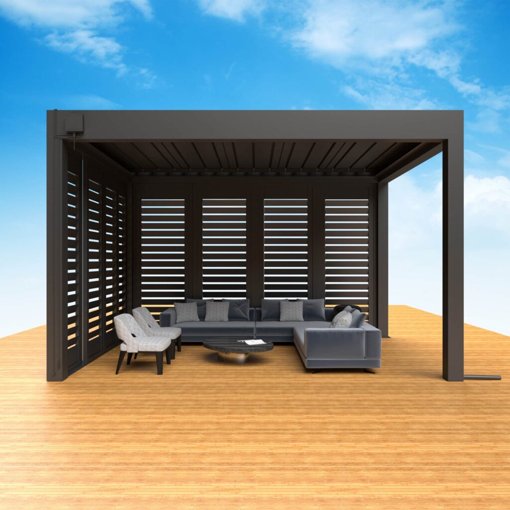 Pergola Shutters – Full Coverage - Pergola World - Superior Outdoor ...